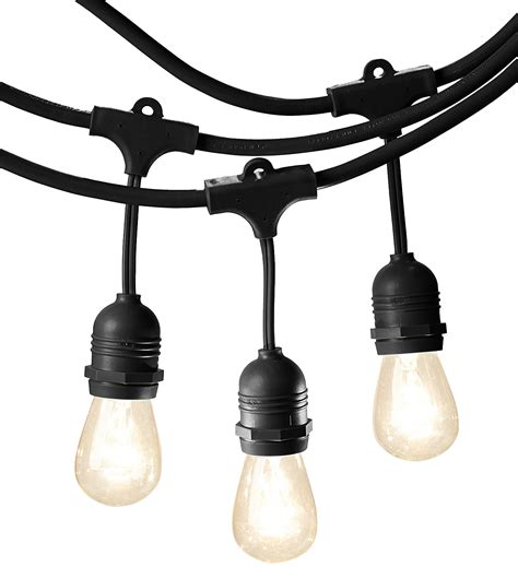 48 Foot Outdoor Weatherproof String Lights With 15 Incandescent Bulbs