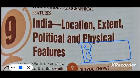 Icse Class 8 Geography Chapter 9 India Location Extent Political And Physical Features Youtube