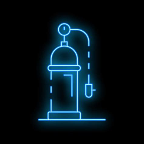 Premium Vector Neon Blue Water Well Glowing On Black Background
