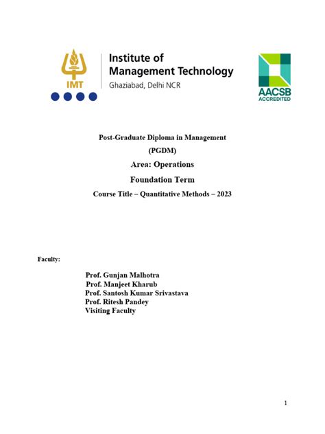 Quantitative Methods Course Outline Pdf Analysis Of Variance Regression Analysis