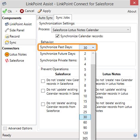 Configuring Linkpoint Connect Manual Sync Settings Ibm Notes Salesforce Knowledge Base
