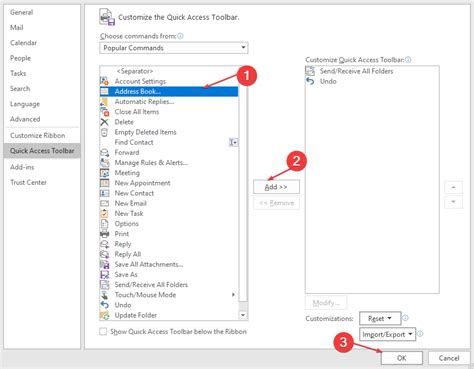 How To Customize The Quick Access Toolbar In Outlook