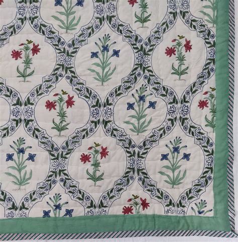 English Chintz Jaal Hand Block Print Quilt Craft And Artisans