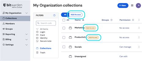Collections Bitwarden