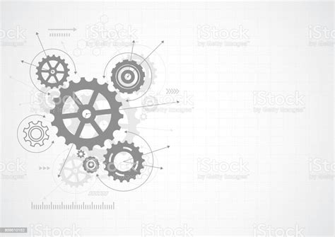 추상 기어 휠 메커니즘 배경입니다 기계 기술입니다 벡터 일러스트 레이 션 기어 기계 부분에 대한 스톡 벡터 아트 및 기타 이미지 기어 기계 부분 청사진 엔진 Istock