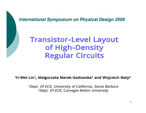 Pdf Transistor Level Layout Of High Density Regular Circuits