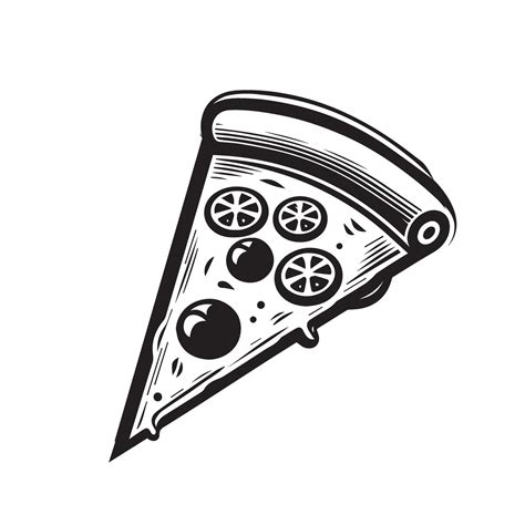 Pizza Line Art Illustration Pizza Silhouette Pizza Logo 45370301