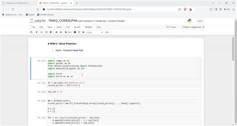 Prashant Patil On Linkedin Datascience Internship Codealpha Stockprediction Learningjourney