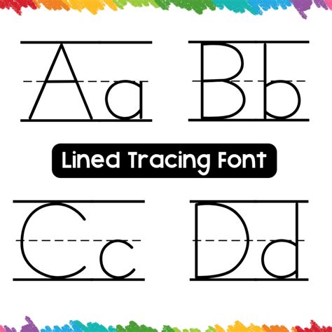 Tracing Lined Font Handwriting Practice Commercial Use Clipart