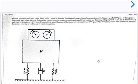 Solved A Counter Rotating Eccentric Mass Exciter Shown In