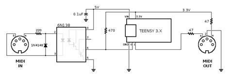 Little Scale Midi Usb Host To And From Midi 5 Pin