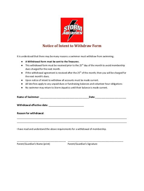 Fillable Online Notice Of Intent To Withdraw Form Fax Email Print PdfFiller