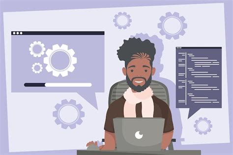 Premium Vector Developer Web In Laptop