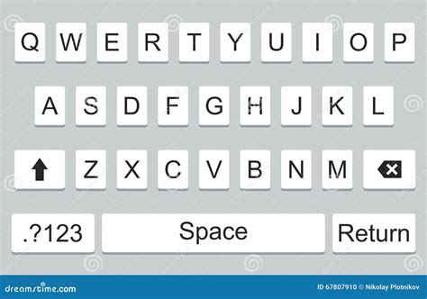 Keyboard Of Smartphone Qwerty Layout Alphabet Buttons Cartoon Vector