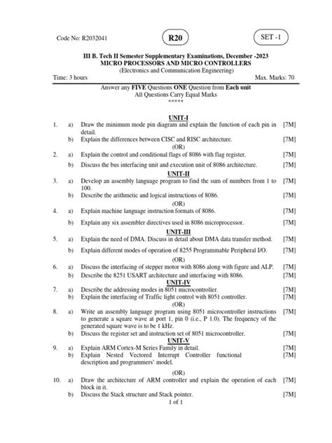 Micro Processors And Micro Controllers Dec 2023 Ece Pdf Micro Processors And Micro Controllers Dec 2023 Ece Pdf