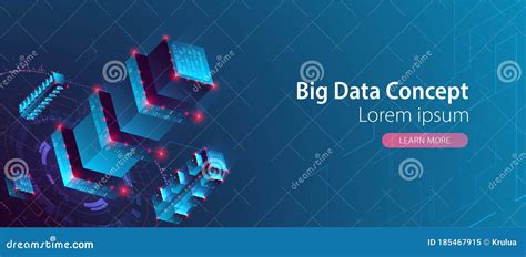Isometric Big Data Concept Database Abstract Technology Background