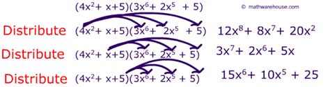 multiplying polynomials by polynomials explained with examples and practice problems