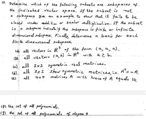 Solved Determine Which Of The Following Subsets Are