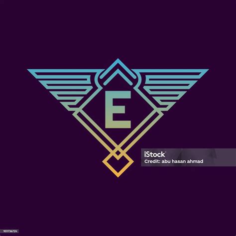 날개 초기 문자 E 아이콘 디자인 벡터에 대한 스톡 벡터 아트 및 기타 이미지 벡터 비행기 알파벳 E Istock