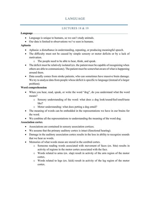 Notes For Introductory Behavioural Neuroscience Final Exam Psyc 211 Introductory Behavioural