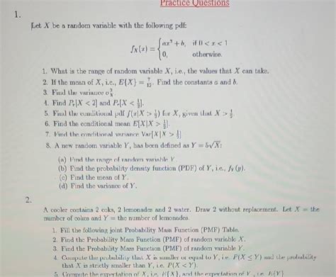 Let X Be A Random Variable With The Following Pdf Chegg Com