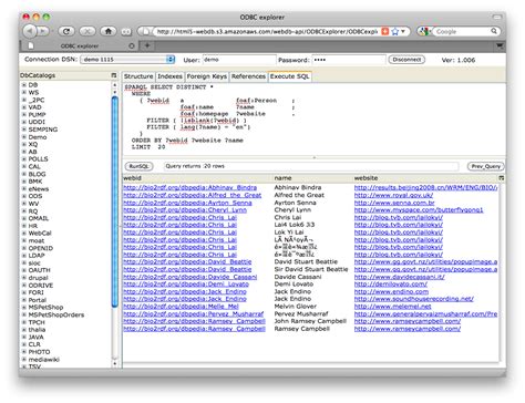 Odbc Explorer A Sample Html5 Program