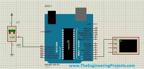 Interfacing Lm35 Temperature Sensor With Arduino And Simulation In