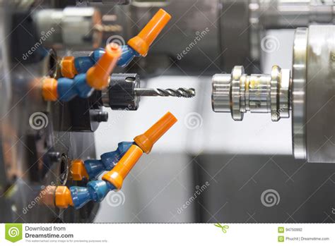 The CNC Lathe Machine Or Turning Machine Stock Photo Image Of Lathe Machinery