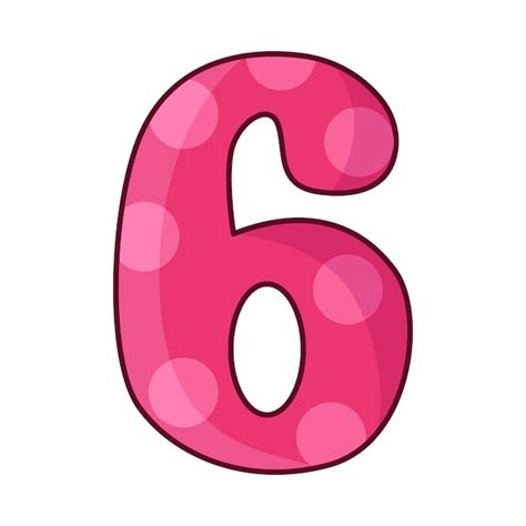 A Clipart Image Of A Pink Number Six With A Glossy Finish 5883879