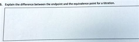 SOLVED Explain The Difference Between The Endpoint And The Equivalence Point For Titration