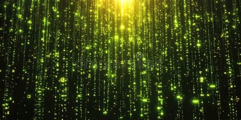 Futuristic Sci Fi Digital Matrix With Glowing Data Streams High Tech