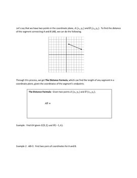 Geometry Pythagorean Theorem And Distance Formula Review By MsMarshMath
