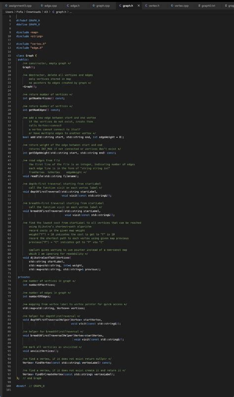 C Please Can You Please Implement A Graph Class On