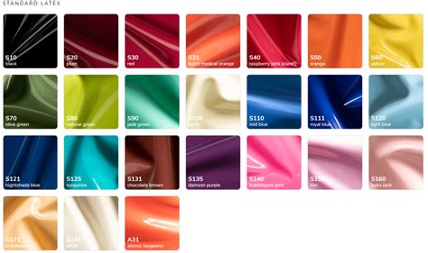 Latex Color Chart Latexsm