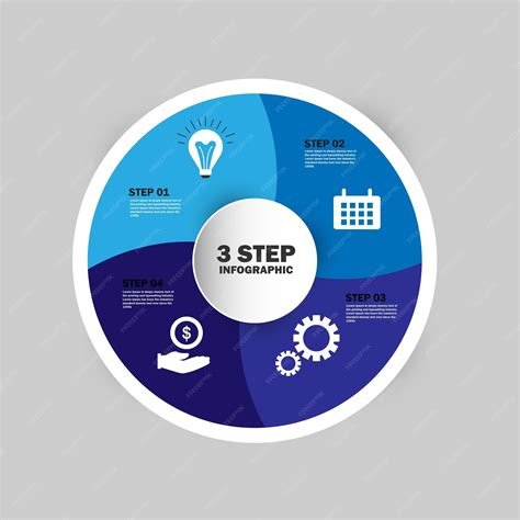 데이터 프리젠 테이션을위한 사이클 차트 인포 그래픽 프리미엄 벡터