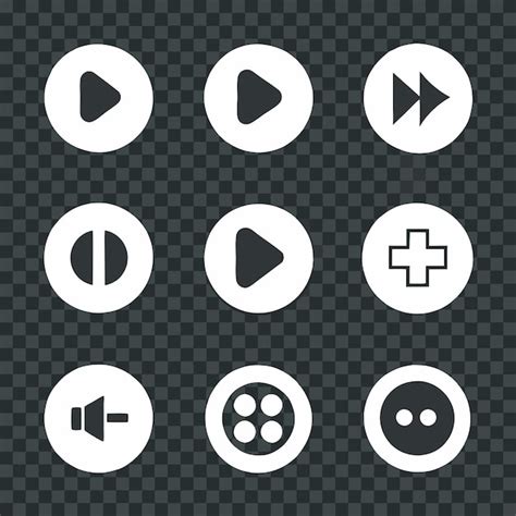 Multimedia Option Buttons Premium Ai Generated Vector