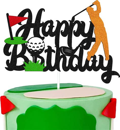 Golf Birthday Cake Topper Happy Birthday Sign Golf Ball Player Cake