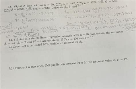 Solved In A Simple Linear Regression Analysis With N Data Chegg
