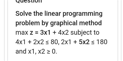 Solve The Linear Programming Problem By Studyx