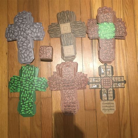 67 Minecraft Papercraft Cube Nets 6 Varieties 6 Cm Per Side 4587376764