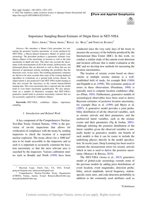 Importance Sampling Based Estimate Of Origin Error In Net Visa Request Pdf