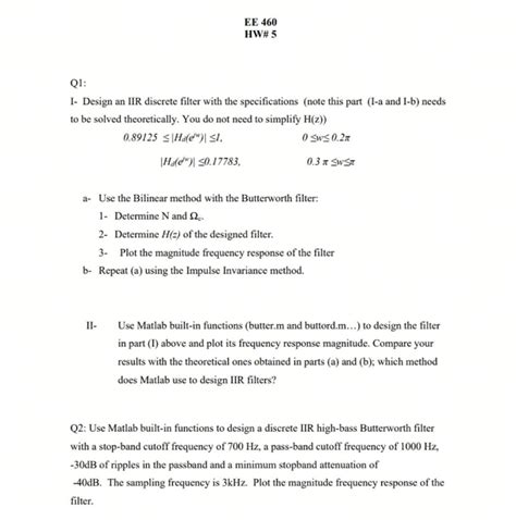 Solved Solve This Dsp Hw With Exact Answers Numbersdesign
