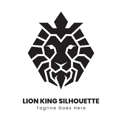 라이온 킹 실루 로고 디자인 터 일러스트레이션 프리미엄 벡터