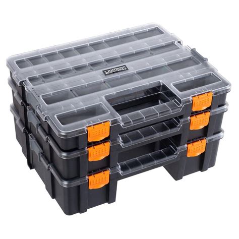 Stalwart 13 In Gray Polypropylene 3 In 1 Portable Tool Box Organizer With 52 Customizable