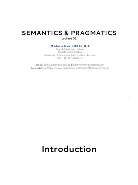 Semantics Pdf Truth Linguistics