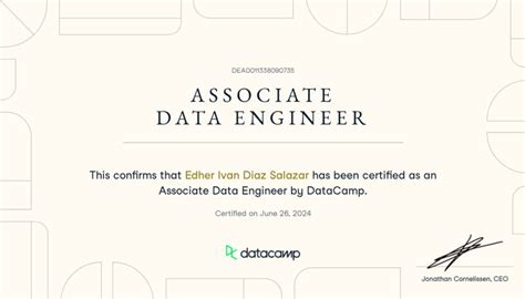 Edher Diaz On Linkedin Dataengineering Certified Datacamp