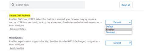 how to enable dns over doh on windows 10 or edge chromium