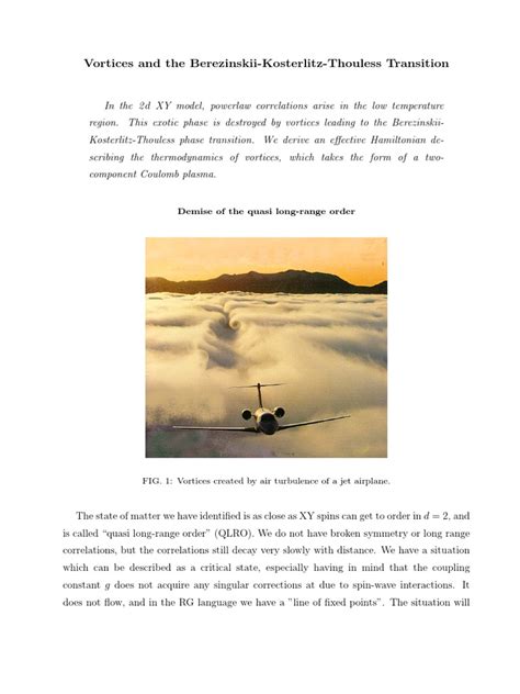 Vortices And The Berezinskii Kosterlitz Thouless Transition Pdf Vortices Condensed Matter