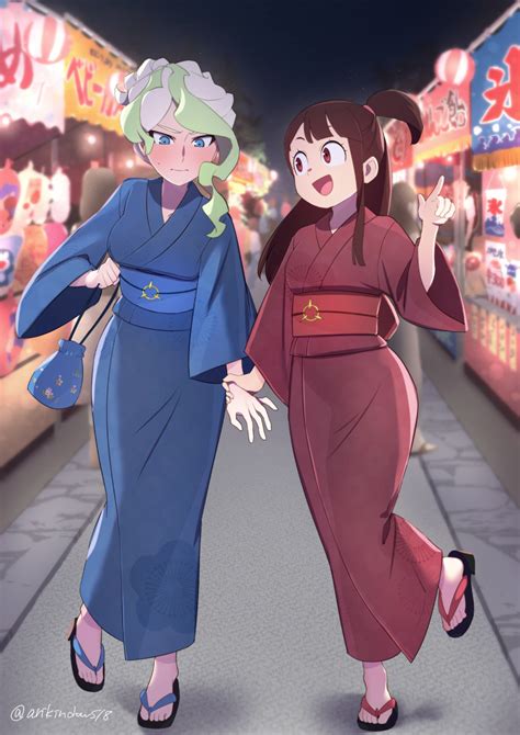 Rule 34 Arikindows10 Atsuko Kagari Diakko Diana Cavendish Kimono