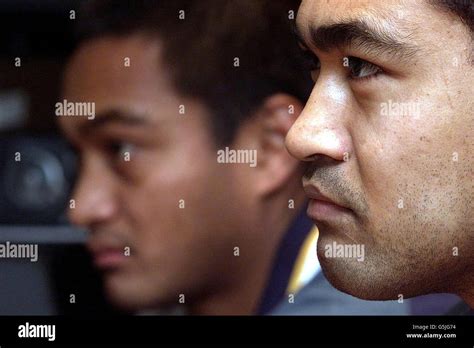 Australias Toutai Kefu Right And His Brother Steve Kefu During The Press Conference At The